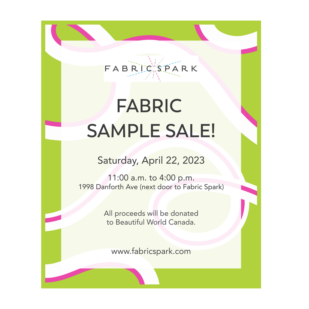 Don't Miss It - Our Fabric Sample Sale is back Saturday April 22 ...