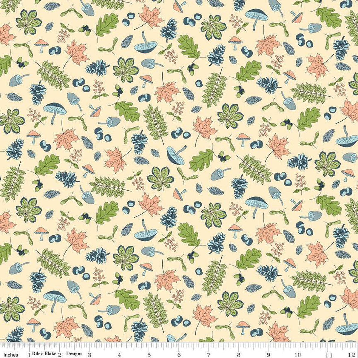 Liberty Quilting Cotton - Woodland Walk - Woodland Forage in Misty Mor ...
