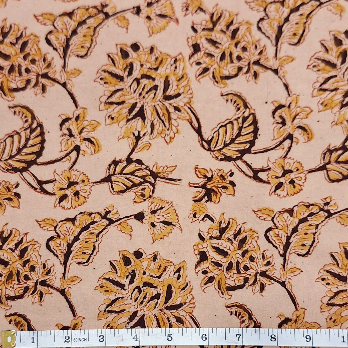 Indian Cotton 2025 - Kalamkari - KAL 11 Gold on Cream — Fabric Spark