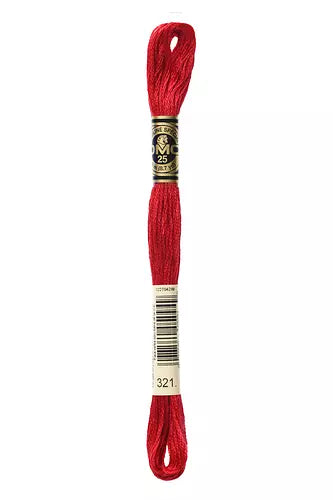 DMC Embroidery Floss - Metallic Carmine Red - 321 — Fabric Spark