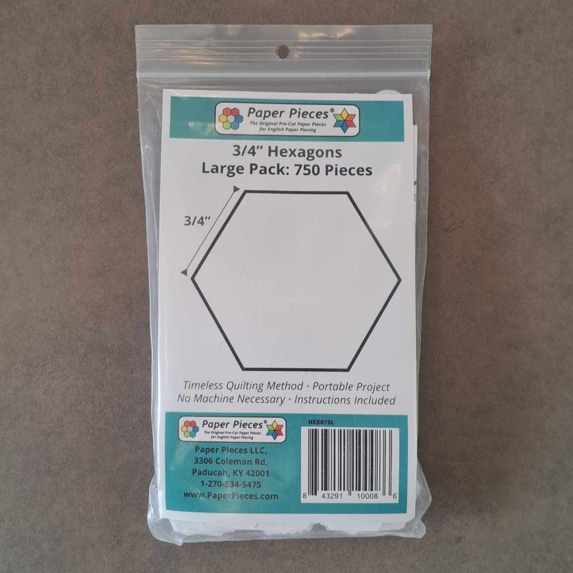 English Paper Piecing Shapes - 3/4" Hexagons - Large Pack: 750 Pieces ...