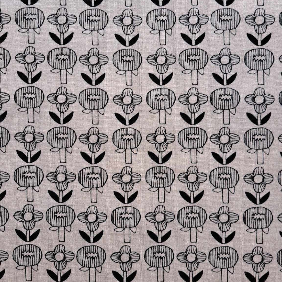 Robert Kaufman Cotton/Flax Prints - Modern Flowers in Natural — Fabric ...