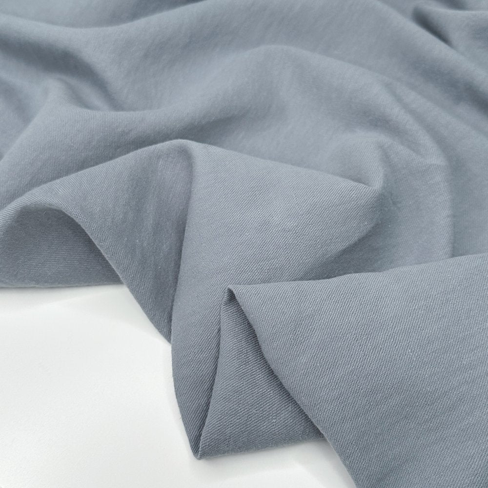 Ashton - Linen/Organic cotton Twill in Shark — Fabric Spark