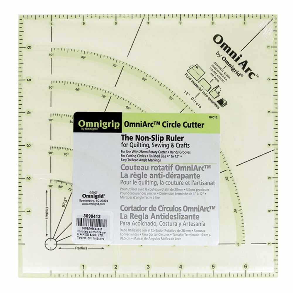 Omnigrip OmniArc Circle Cutter Ruler - 8" x 8" — Fabric Spark