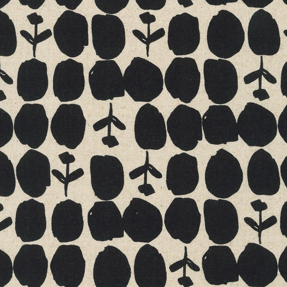 Robert Kaufman Cotton/Flax Prints - Daisy Dot in Black — Fabric Spark