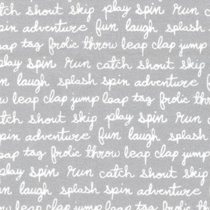 Robert Kaufman Cozy Cotton Flannel Writing in Grey — Fabric Spark