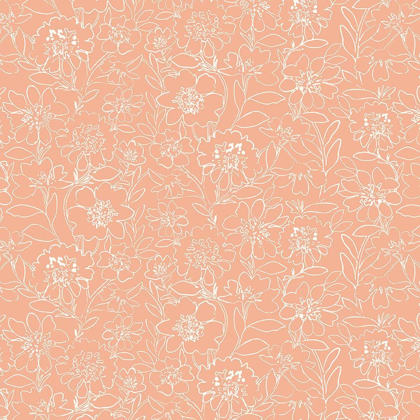 Dear Stella - Clara Jean - Secret Garden - Orange — Fabric Spark