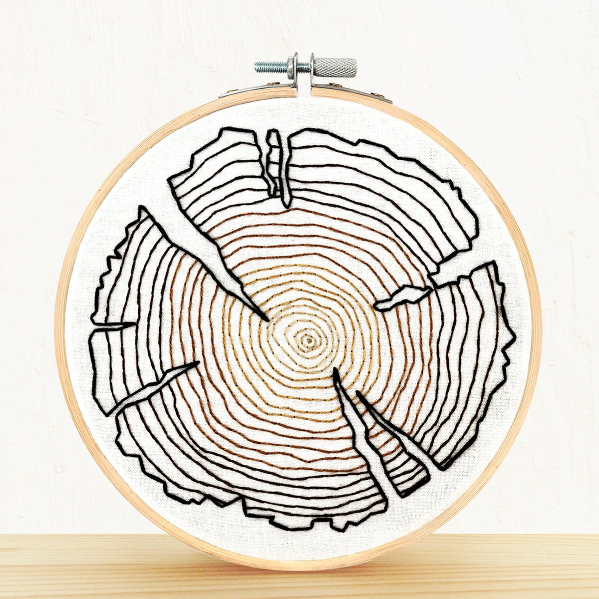 Embroidery and Sage Embroidery Kit - Tree Rings — Fabric Spark