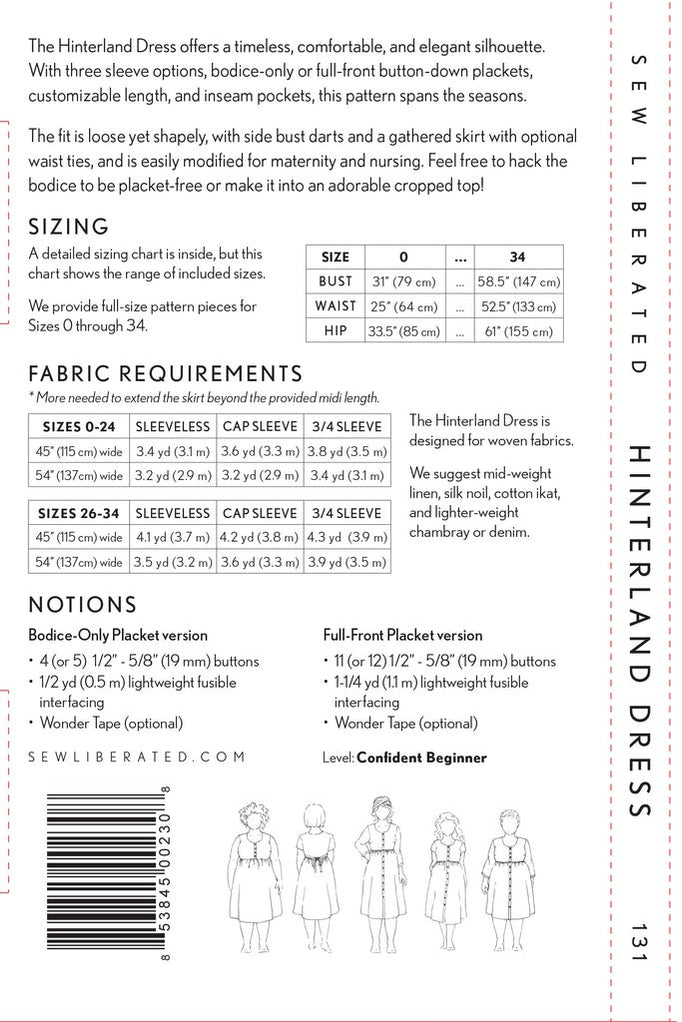 Sew Liberated Sewing Pattern - The Hinterland Dress — Fabric Spark