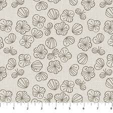 Elise Young - Folktale - Blossoms in Taupe — Fabric Spark