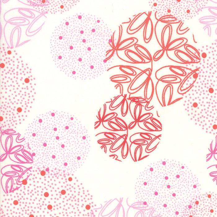 Zen Chic Just Red - Spheres in White — Fabric Spark