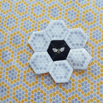 Bee Inspired by Deb Strain Honeycomb Grey/Honey — Fabric Spark