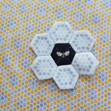 Bee Inspired by Deb Strain Honeycomb Grey/Honey — Fabric Spark