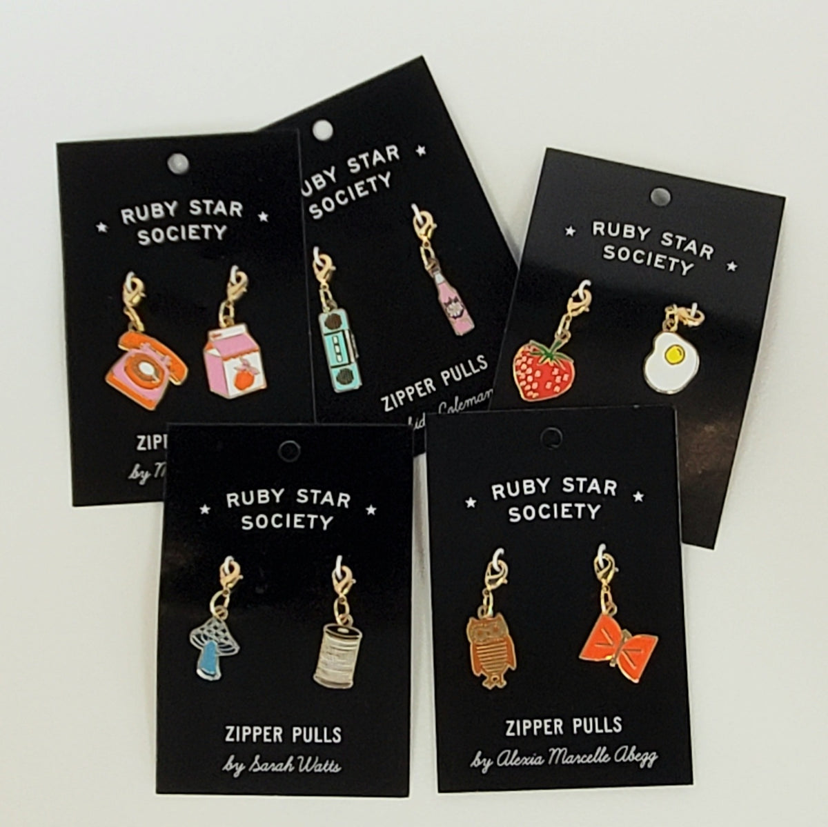 Ruby Star Zipper Pulls — Fabric Spark