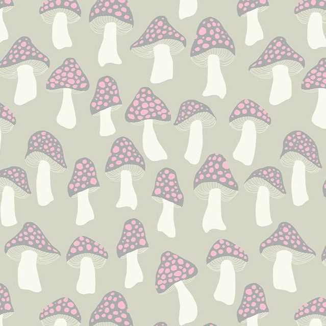Ruby Star Society - Sarah Watts - Firefly - Mushrooms in Ash — Fabric Spark
