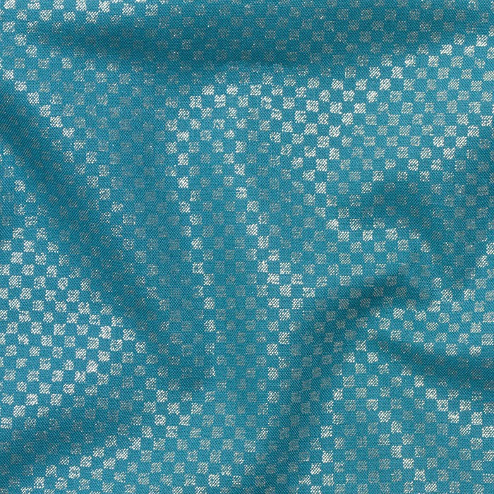 Carolyn Friedlander - Languid - Checkerboard in Teal Blue with Sheen ...