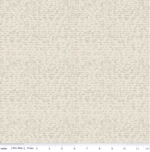 Ava Rose - Script Cream — Fabric Spark