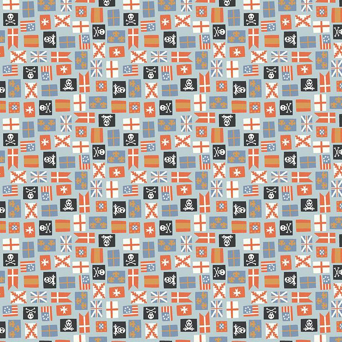 Hoist the Sails by Rachel Erickson - Flags in Mist — Fabric Spark