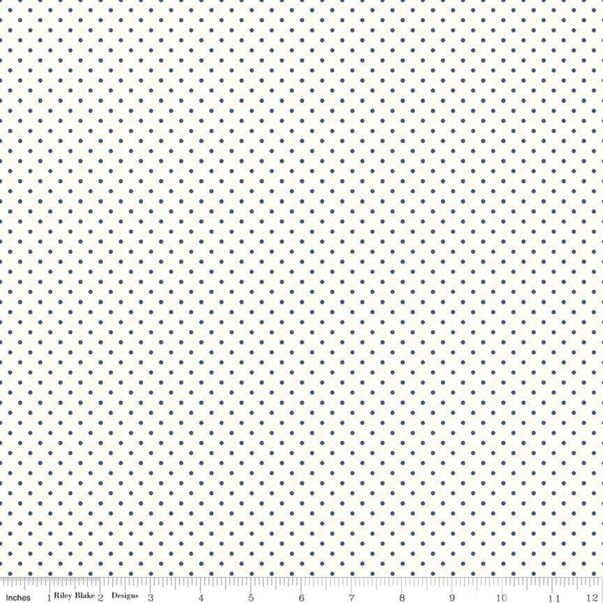 Christopher Thompson Mary Elizabeth - Riley Blake Swiss Dot in Navy ...