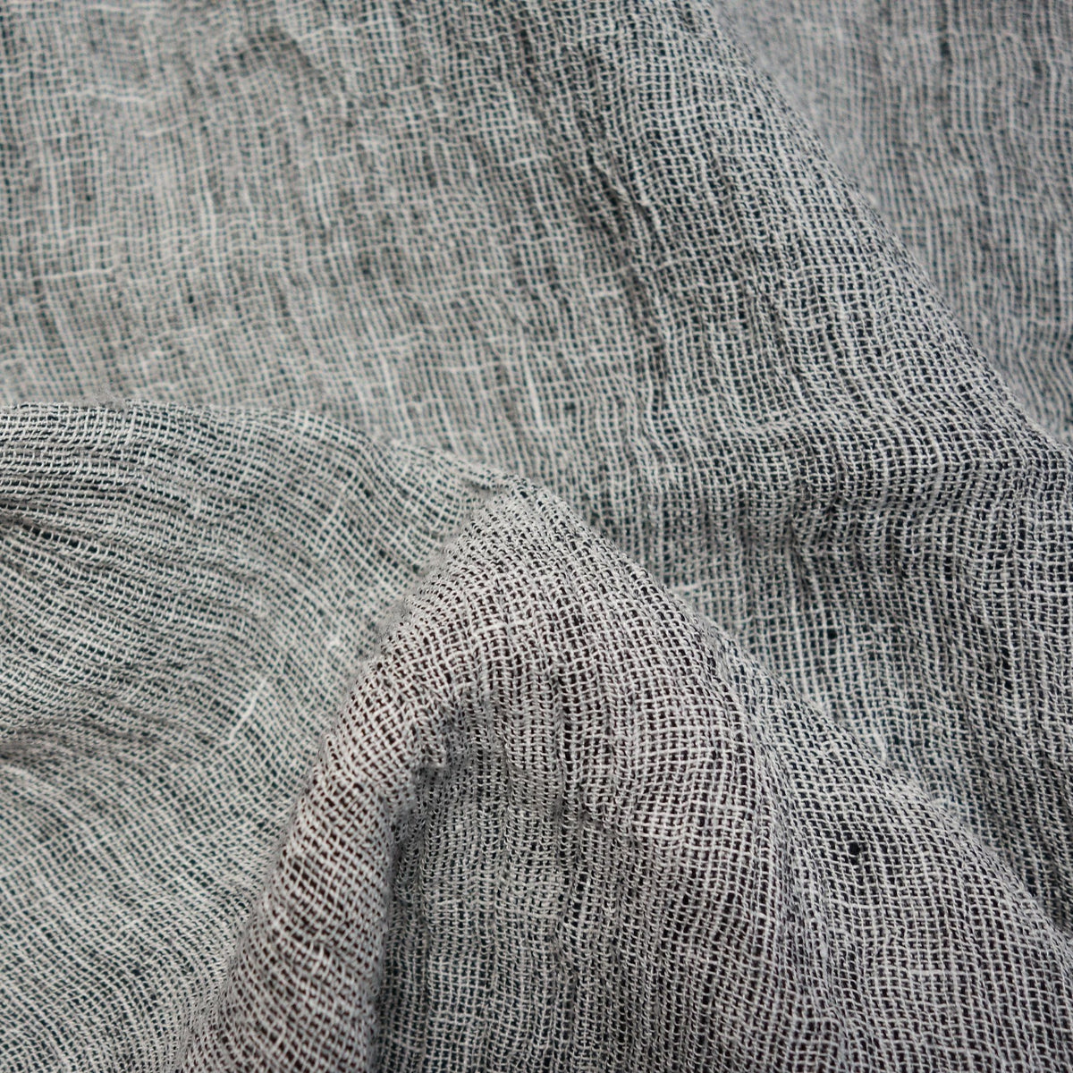 Casper Yarn Dyed Linen - White and Black — Fabric Spark