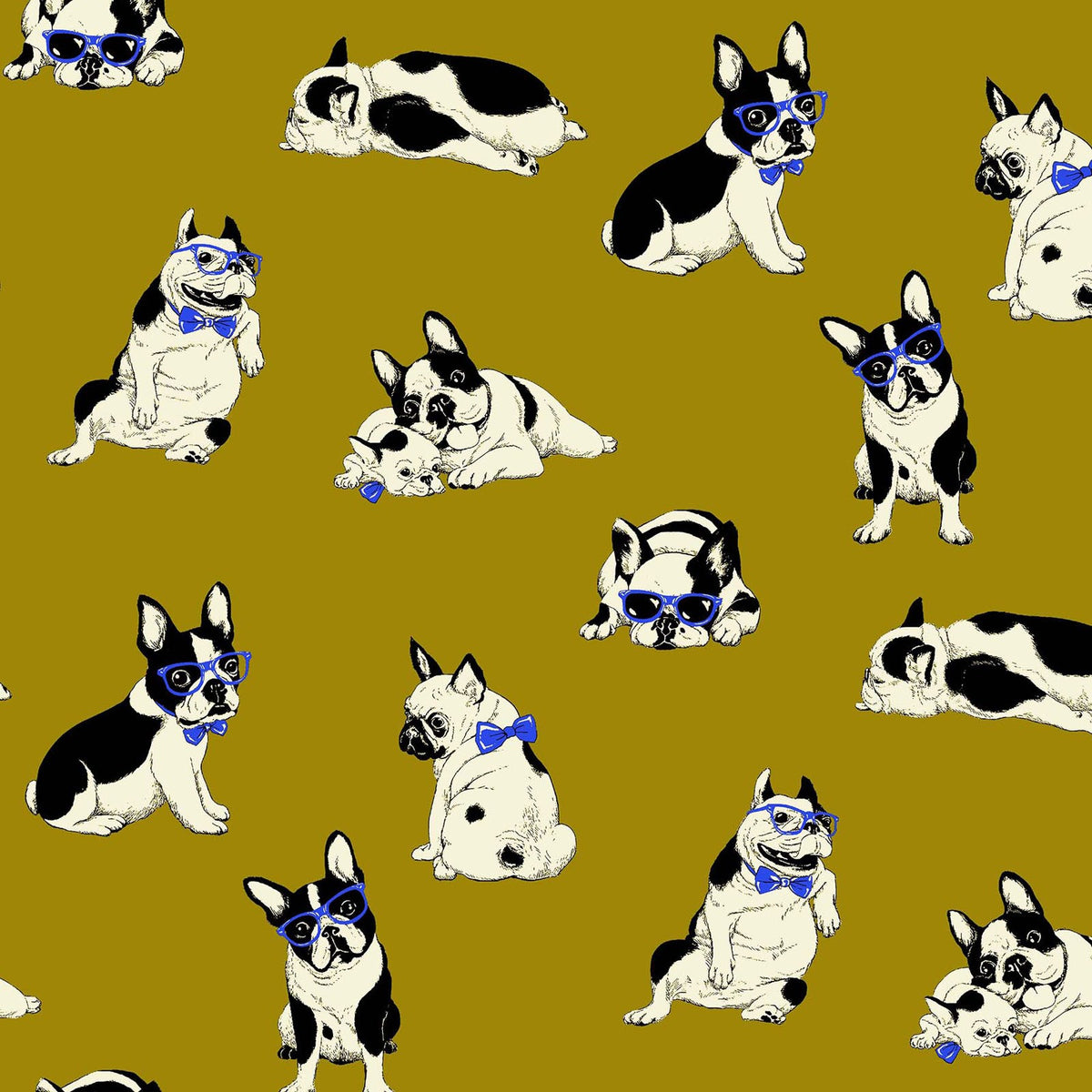 Cosmo Drawing By Pencil - Frenchie — Fabric Spark