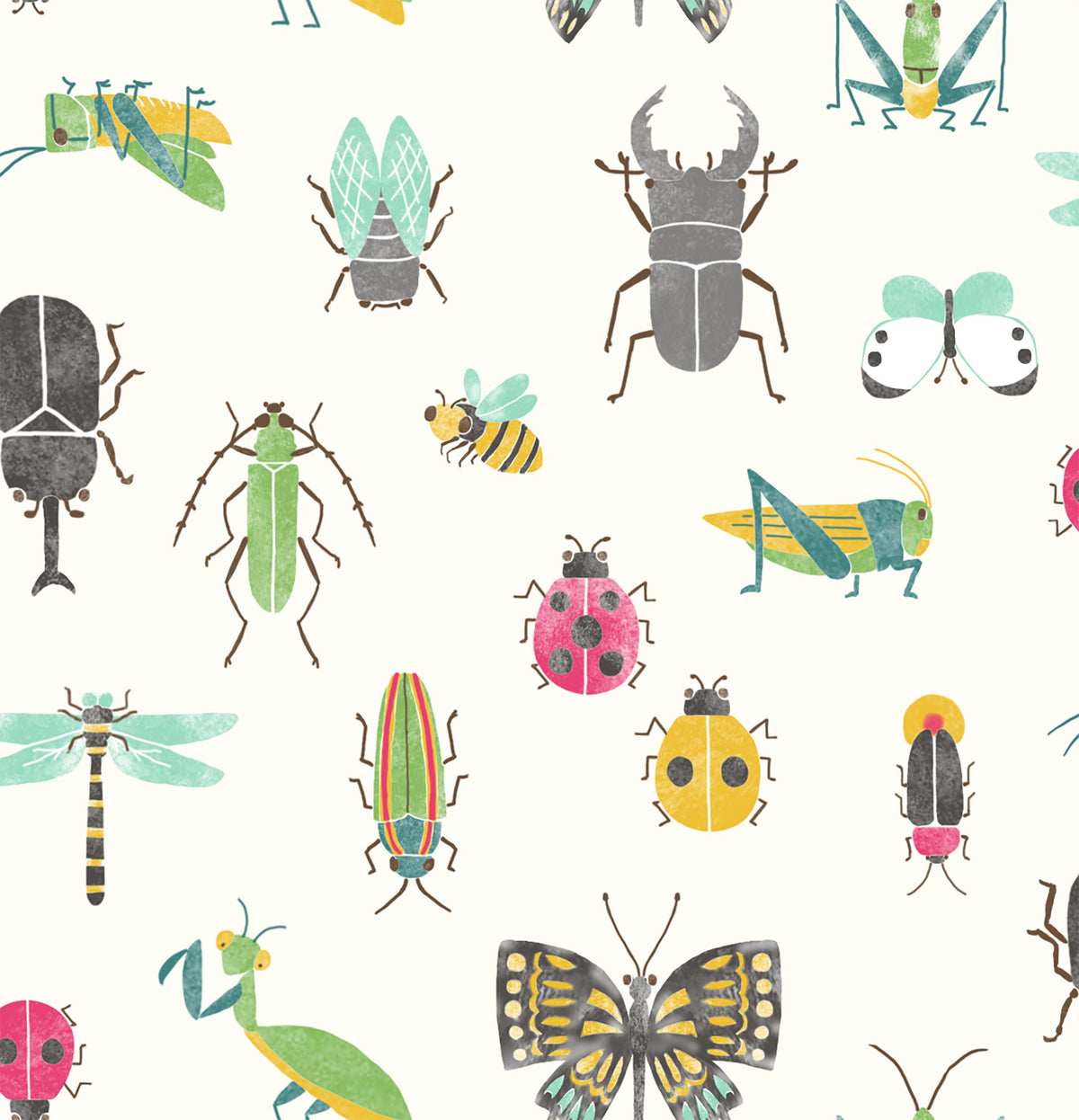 Cosmo Cotton Poplin - Kids Land - Insects — Fabric Spark