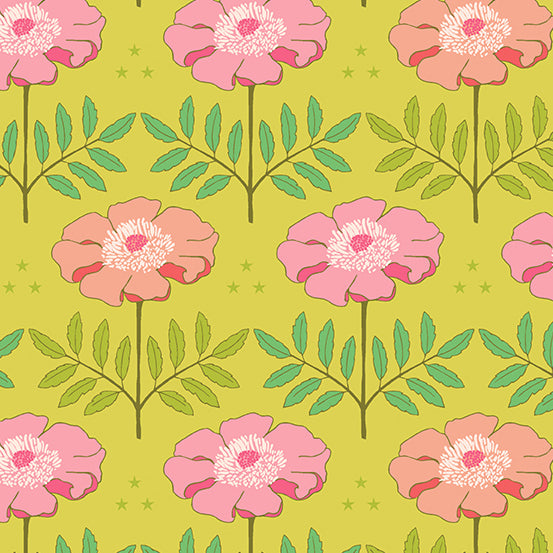 Moonlit Garden by Patty Sloniger - Enchanted in Chartreuse — Fabric Spark