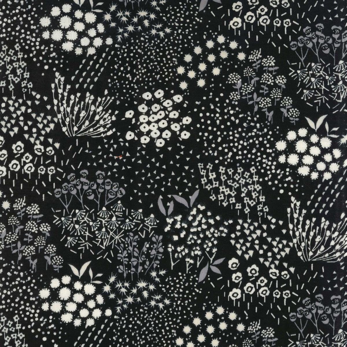 Echino Double Gauze - Grass in black and white — Fabric Spark