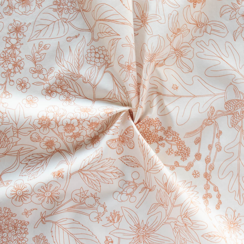 Birch Organic Cotton Poplin - Flowering Trees by Oana Befort - Line Ar ...
