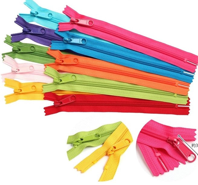 Colourful Zippers - Single colour, large tab 20cm - Choose your colour ...