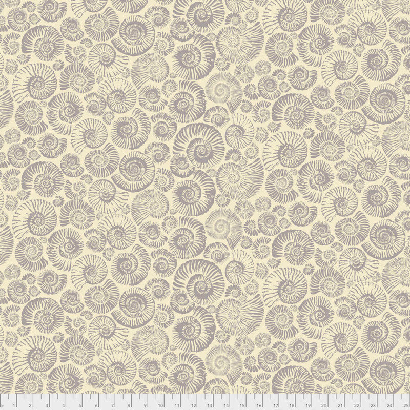 Snow Leopard - Arcadia - Ammonites in Cream — Fabric Spark
