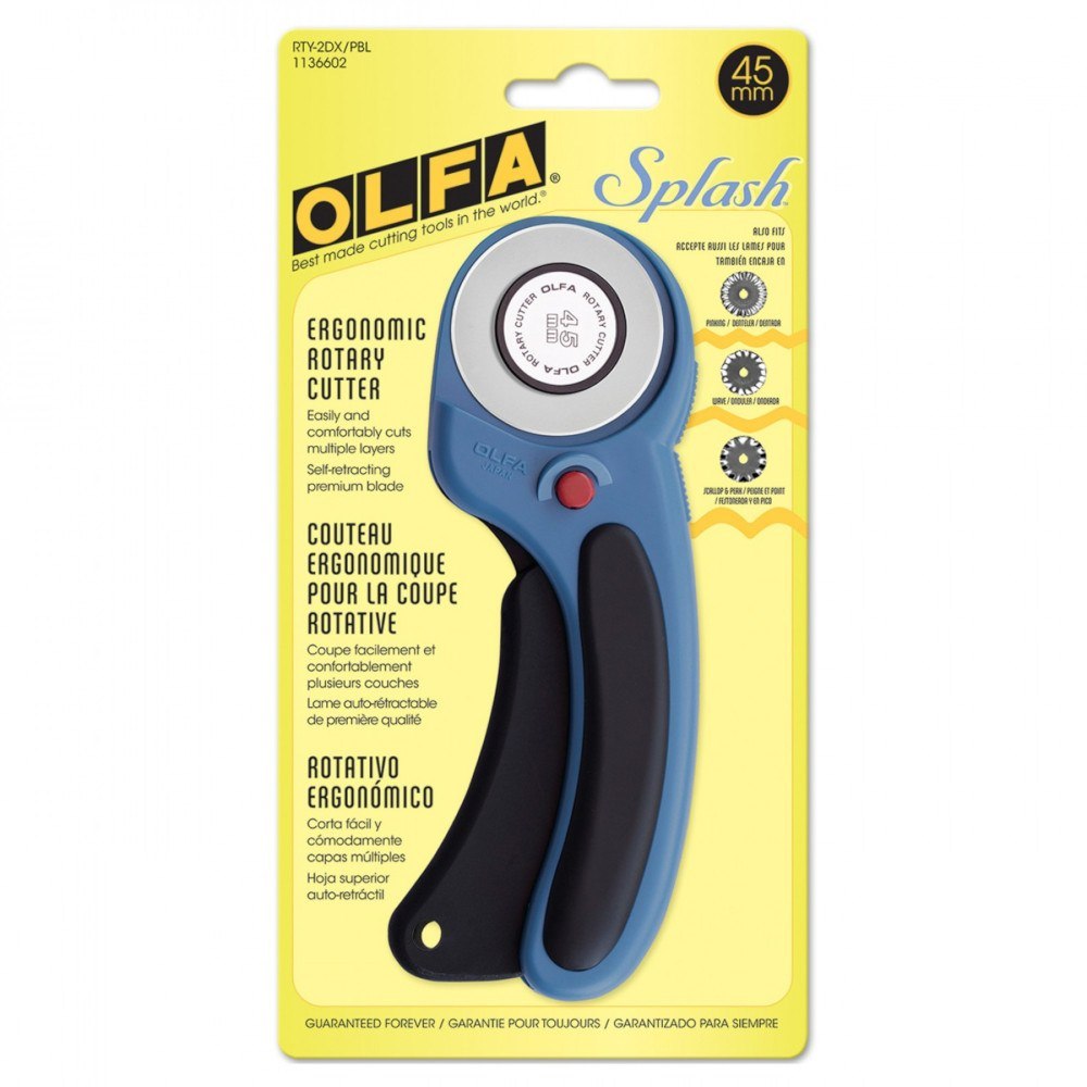 Olfa 45mm ergonomic rotary cutter in Navy — Fabric Spark