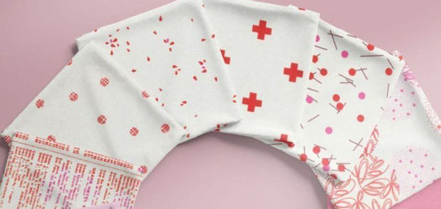 Zen Chic Just Red - Newsworthy in White — Fabric Spark