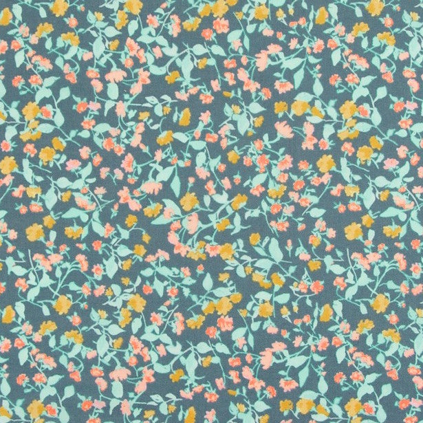 Woodland Clearing by Liesl Gibson - Cotton Lawn - Small Flower in Grey ...