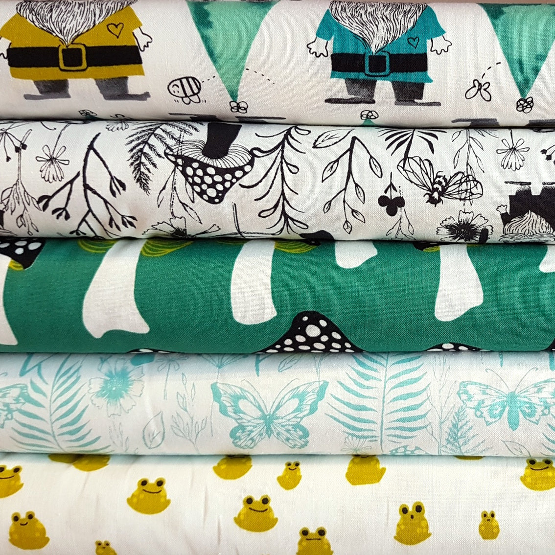 Front Yard by Sarah Watts - Garden in Teal — Fabric Spark